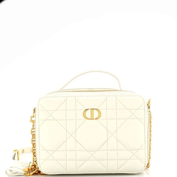 Dior | Bags | Christian Dior Caro Box Bag With Chain Macrocannage Quilt ...